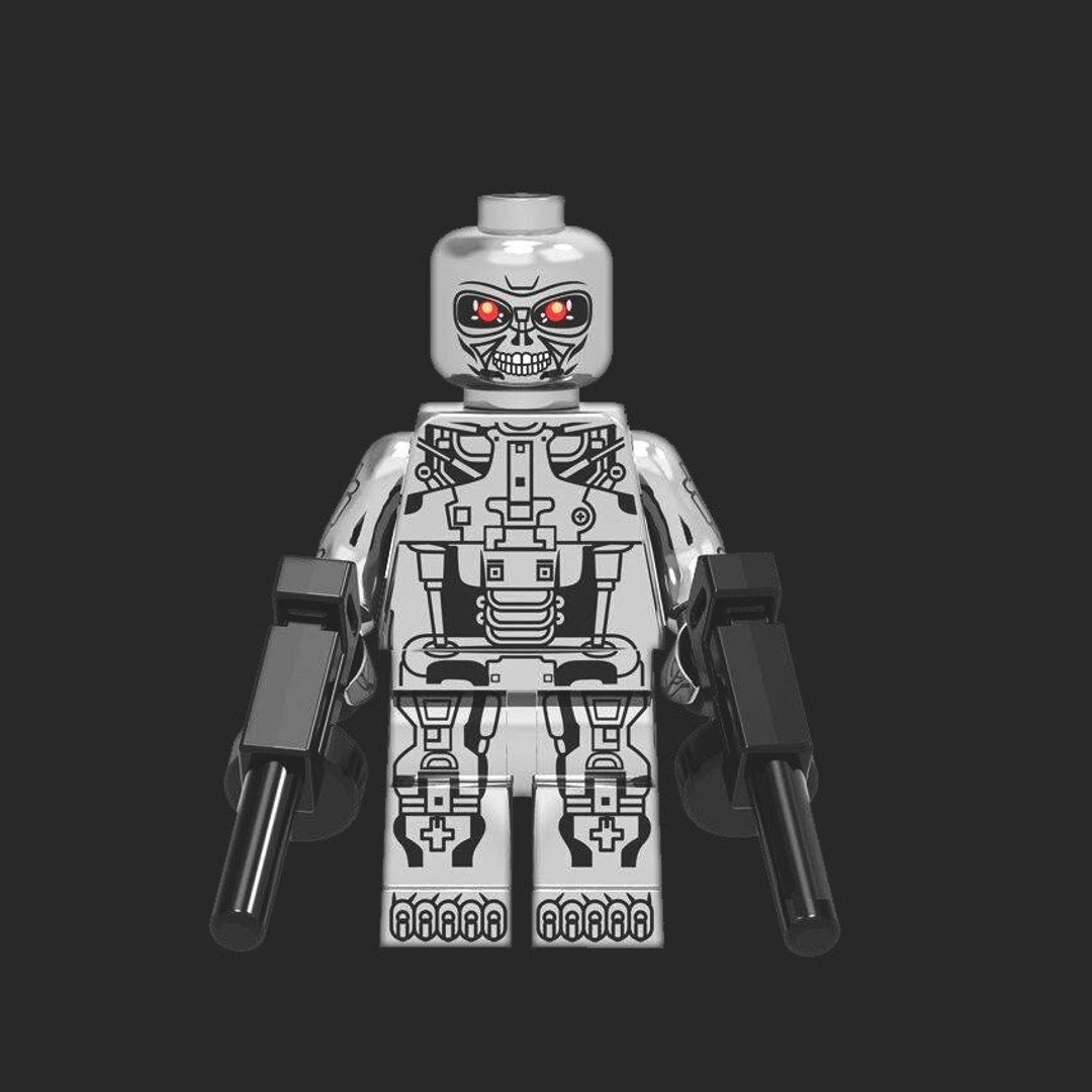 Custom Fan Made Minifigure Terminator T-800 chrome Playable - Etsy