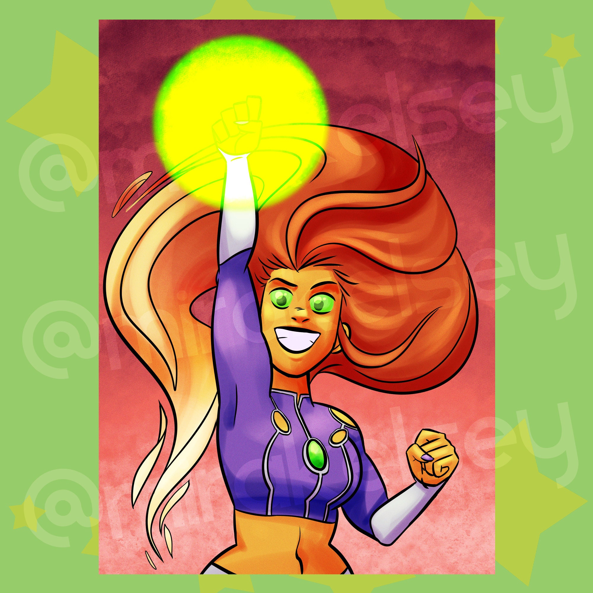 Starfire Powered up Postcard Mini Print - Etsy