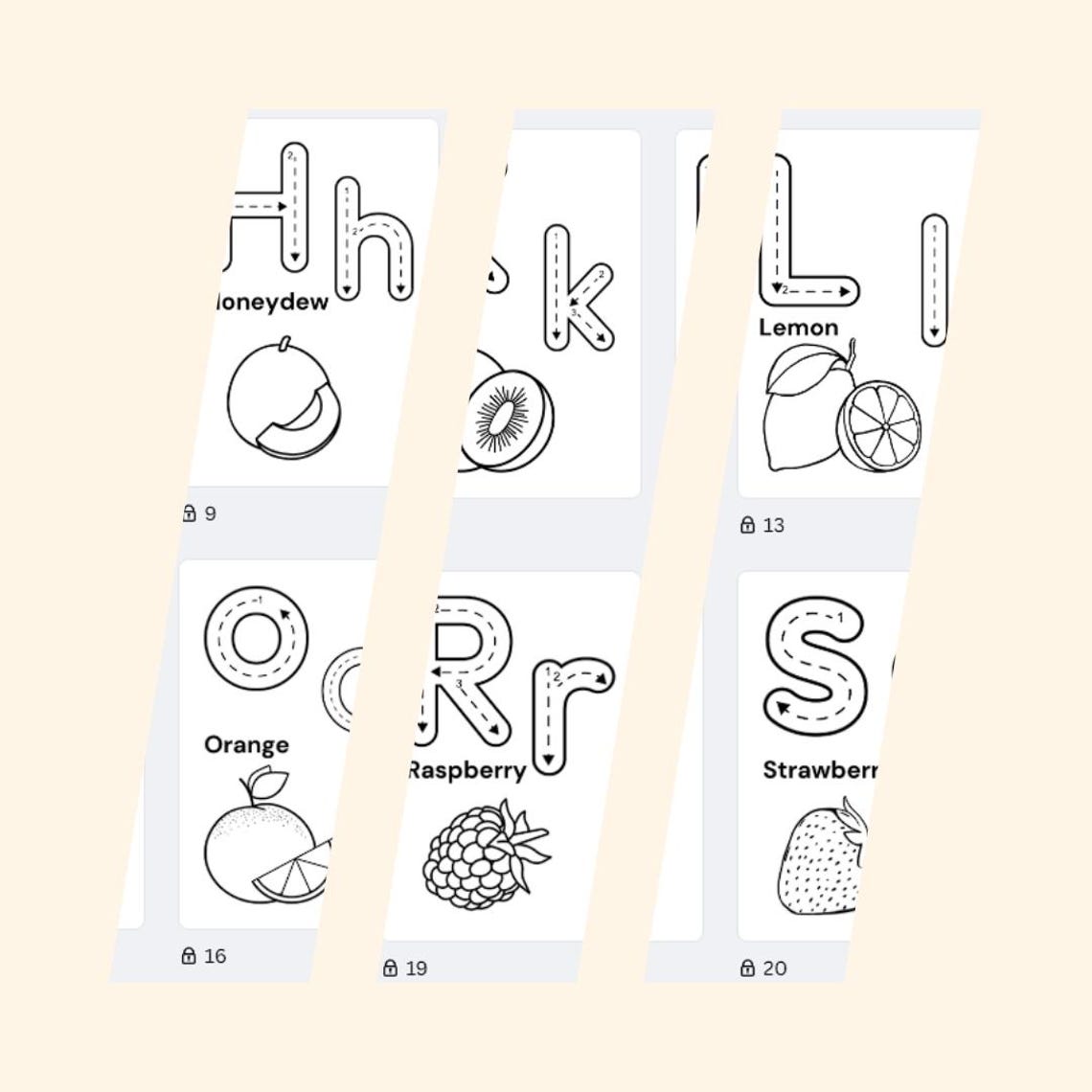 Printable Alphabet ABC Coloring Pages About Fruits for Kids and ...