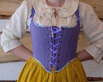 Wool 18th Century Short Stay With Front Lacing, Corset or Bodice for ...