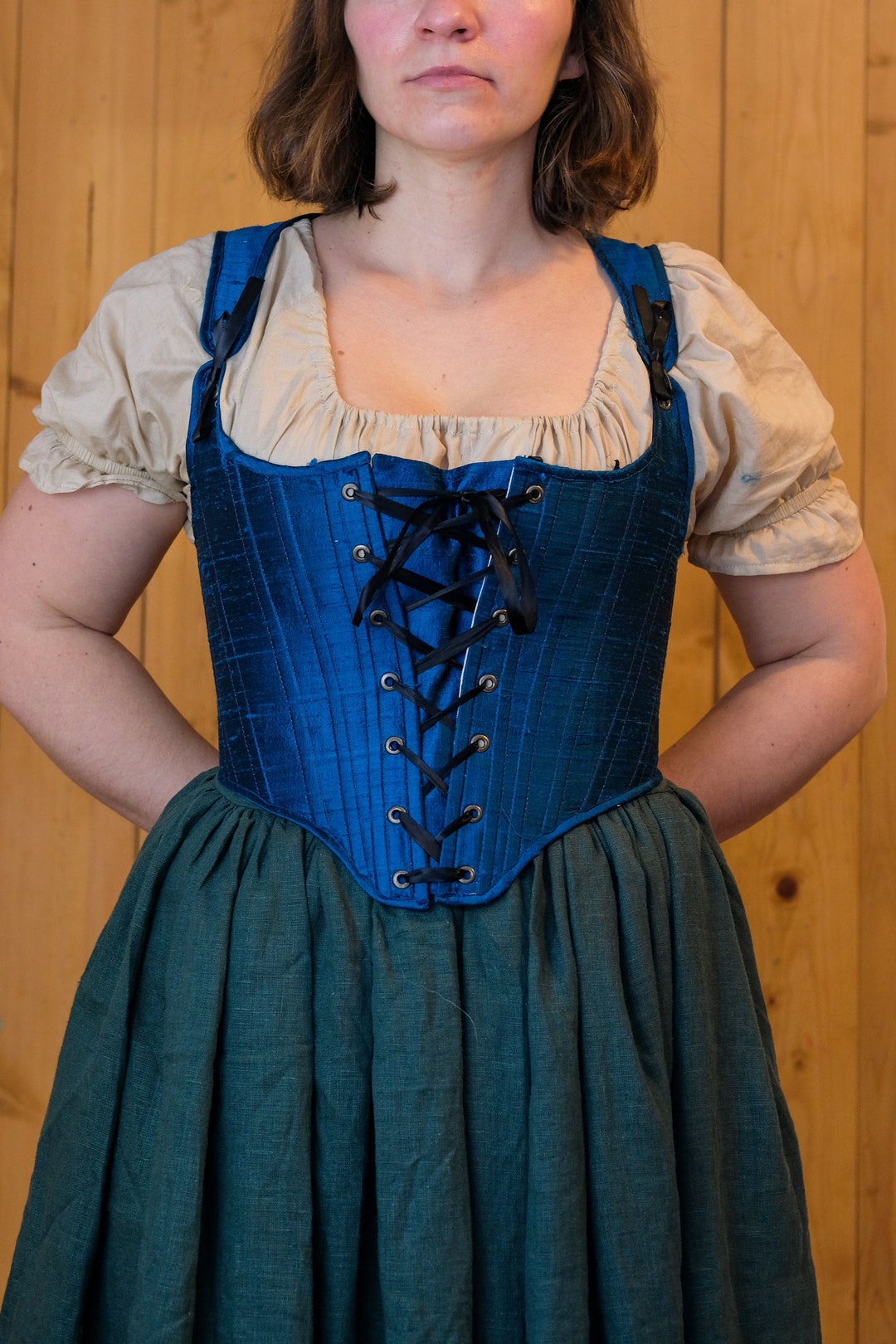 Silk 18th Century Short Stay With Front Lacing, Corset or Bodice for ...