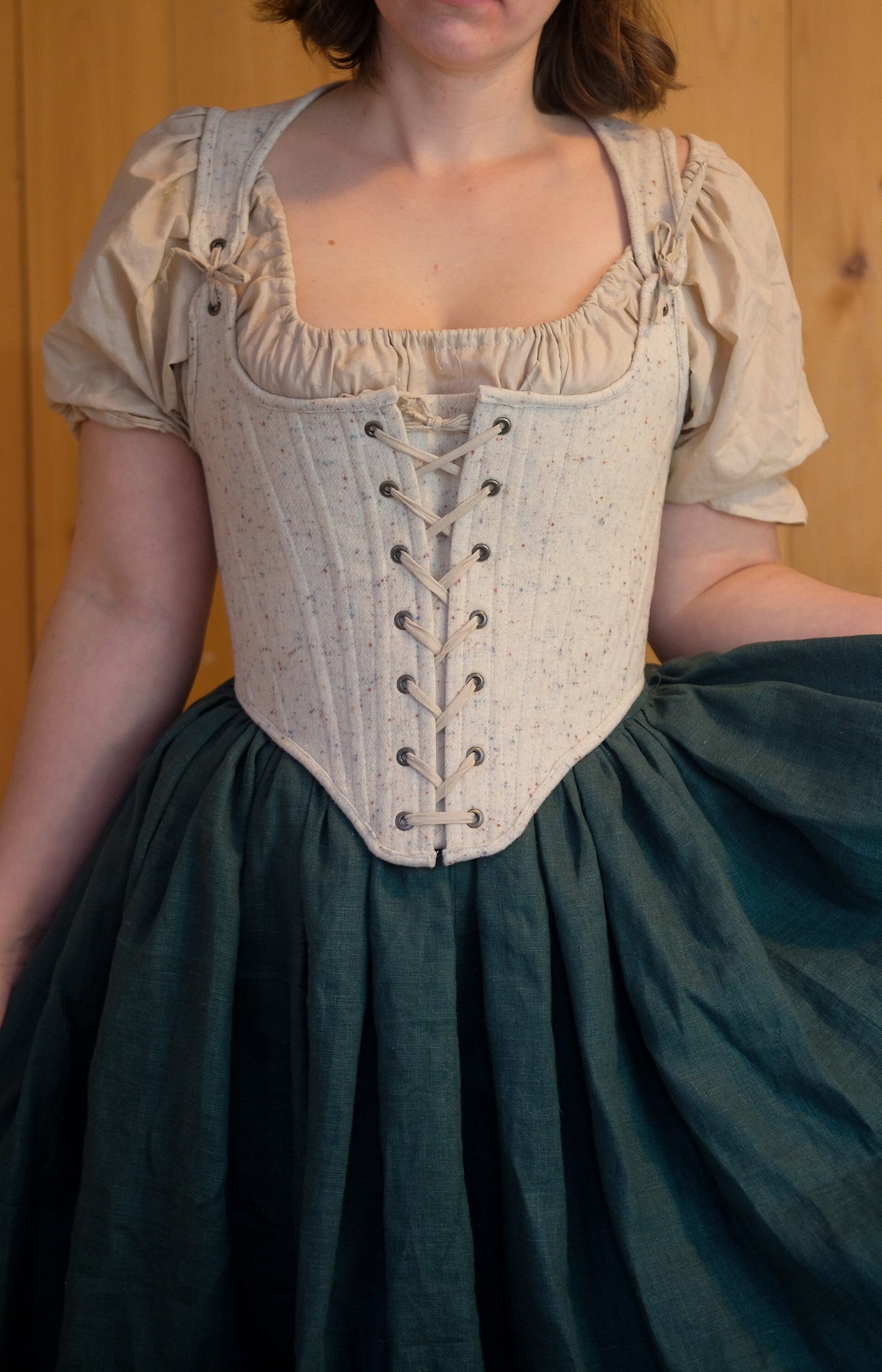 Wool 18th Century Short Stay With Front Lacing, Corset or Bodice for ...