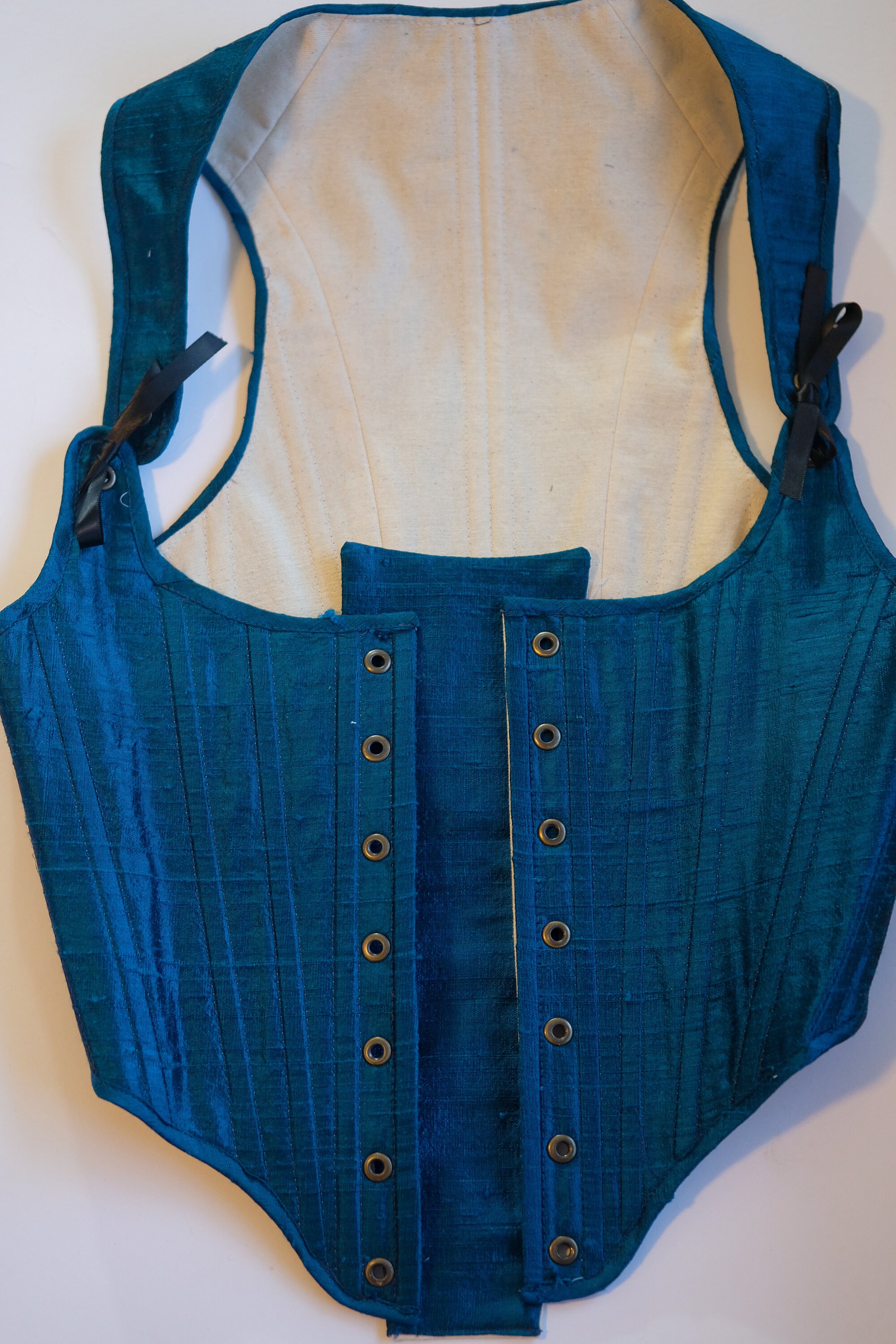 Silk 18th Century Short Stay With Front Lacing, Corset or Bodice for ...