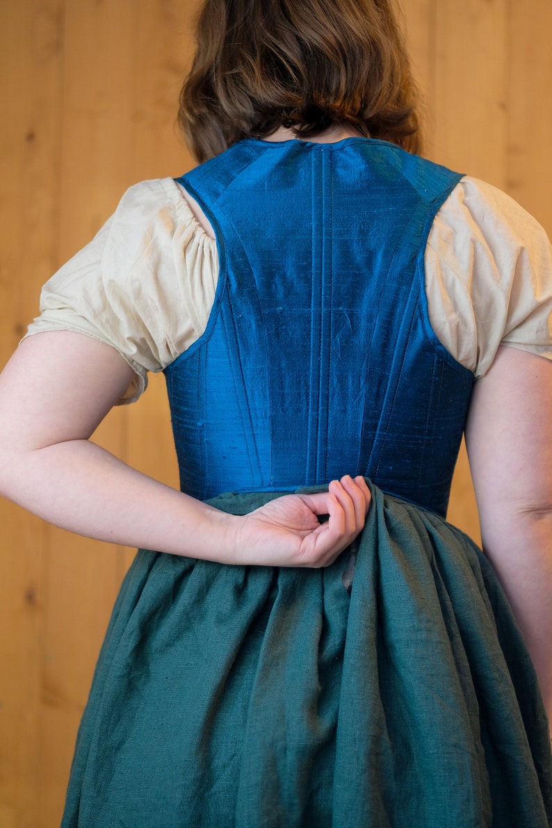 Silk 18th Century Short Stay With Front Lacing, Corset or Bodice for ...