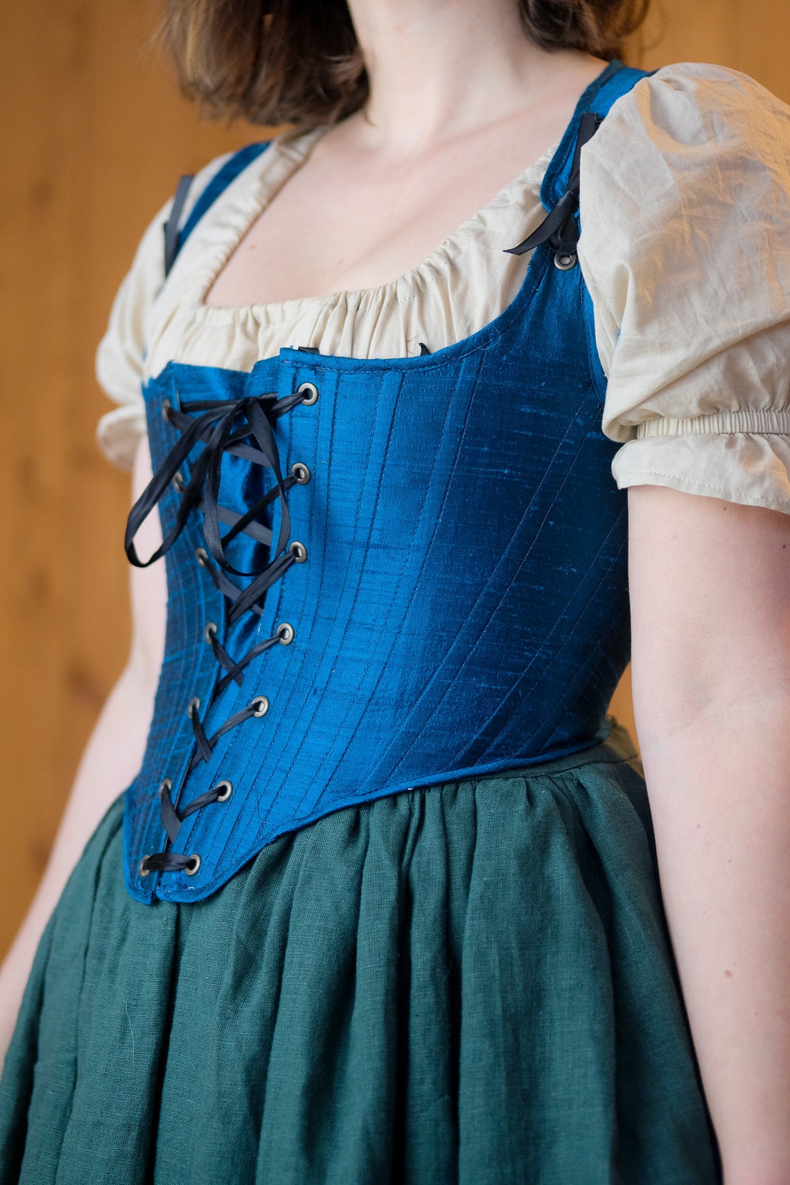 Silk 18th Century Short Stay With Front Lacing, Corset or Bodice for ...