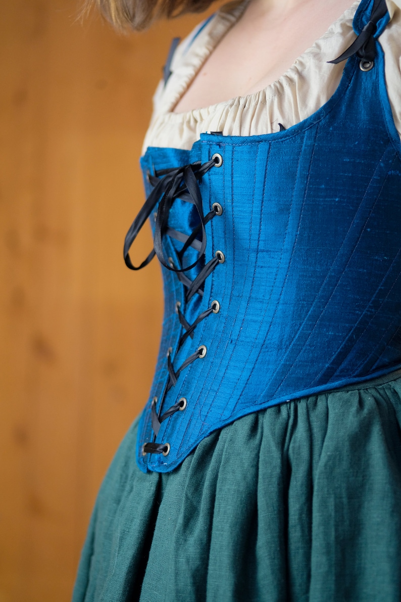 Silk 18th Century Short Stay With Front Lacing, Corset or Bodice for ...
