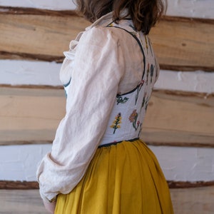 Embroidered Floral 18th Century Short Stay With Front Lacing, Corset or ...