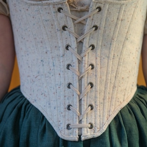Wool 18th Century Short Stay With Front Lacing, Corset or Bodice for ...