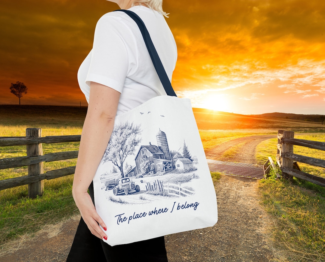 Vintage Farmhouse Tote Bag: Rustic Country Market Design - Etsy