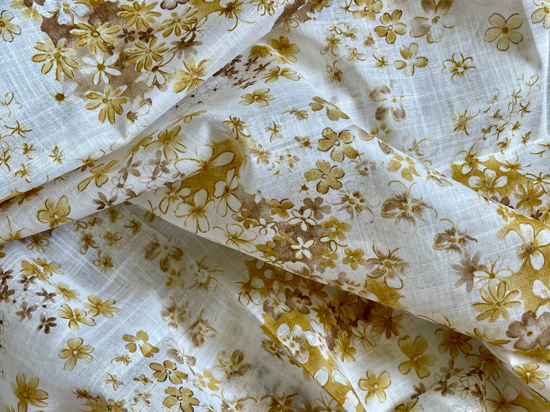 Floral Linen Look 100% Cotton Lawn Fabric 56 Wide by the - Etsy