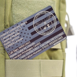 GMRS Radio Card ID, Gift for GMRS Operator, License, Multi-layer ...