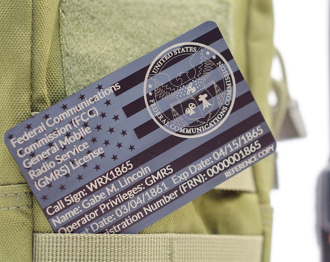 GMRS Radio Card ID, Gift for GMRS Operator, License, Multi-layer ...