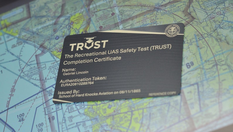 Drone TRUST Certificate Card ID, Wallet Art, UAS - Etsy
