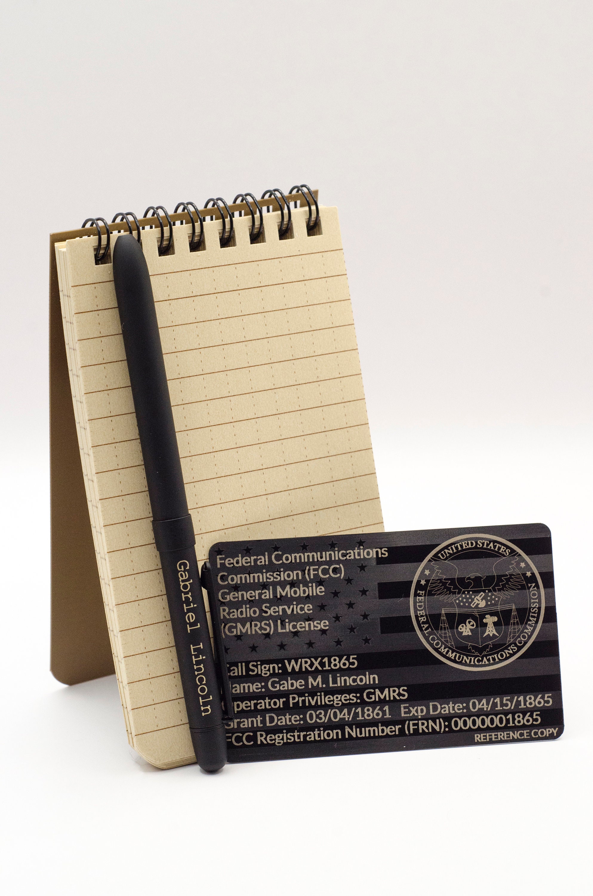 GMRS Card, Personalized Pen, Radio Call Sign, High Quality Practical ...