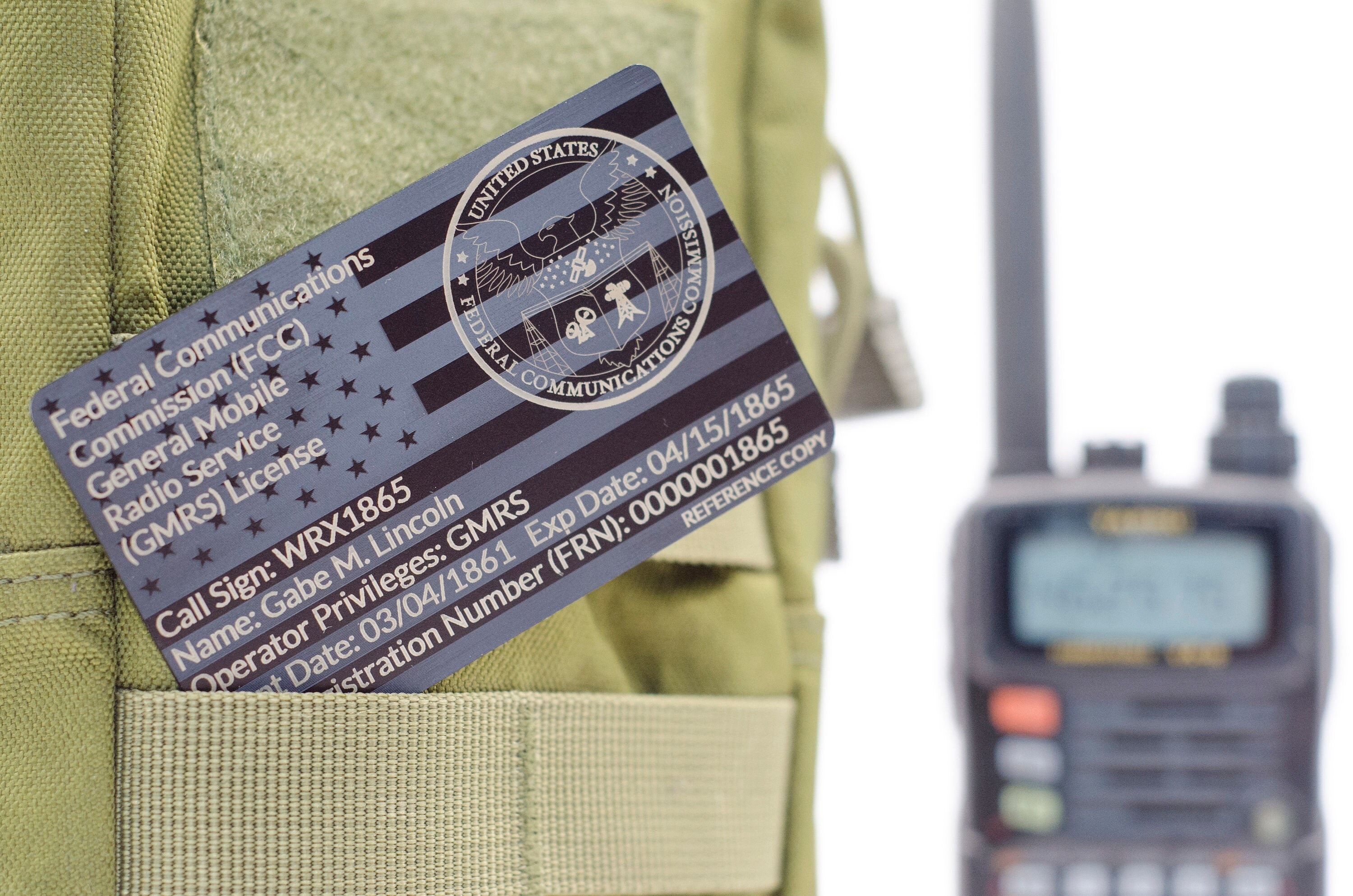 GMRS Radio Card ID, Gift for GMRS Operator, License, Multi-layer ...