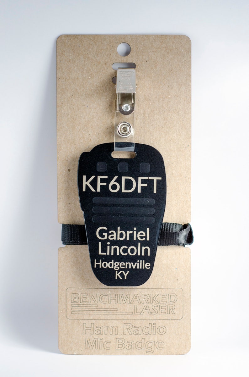 Ham Radio Badge ID, Microphone Shape, Gift for Ham, Name Tag, Ham Made ...