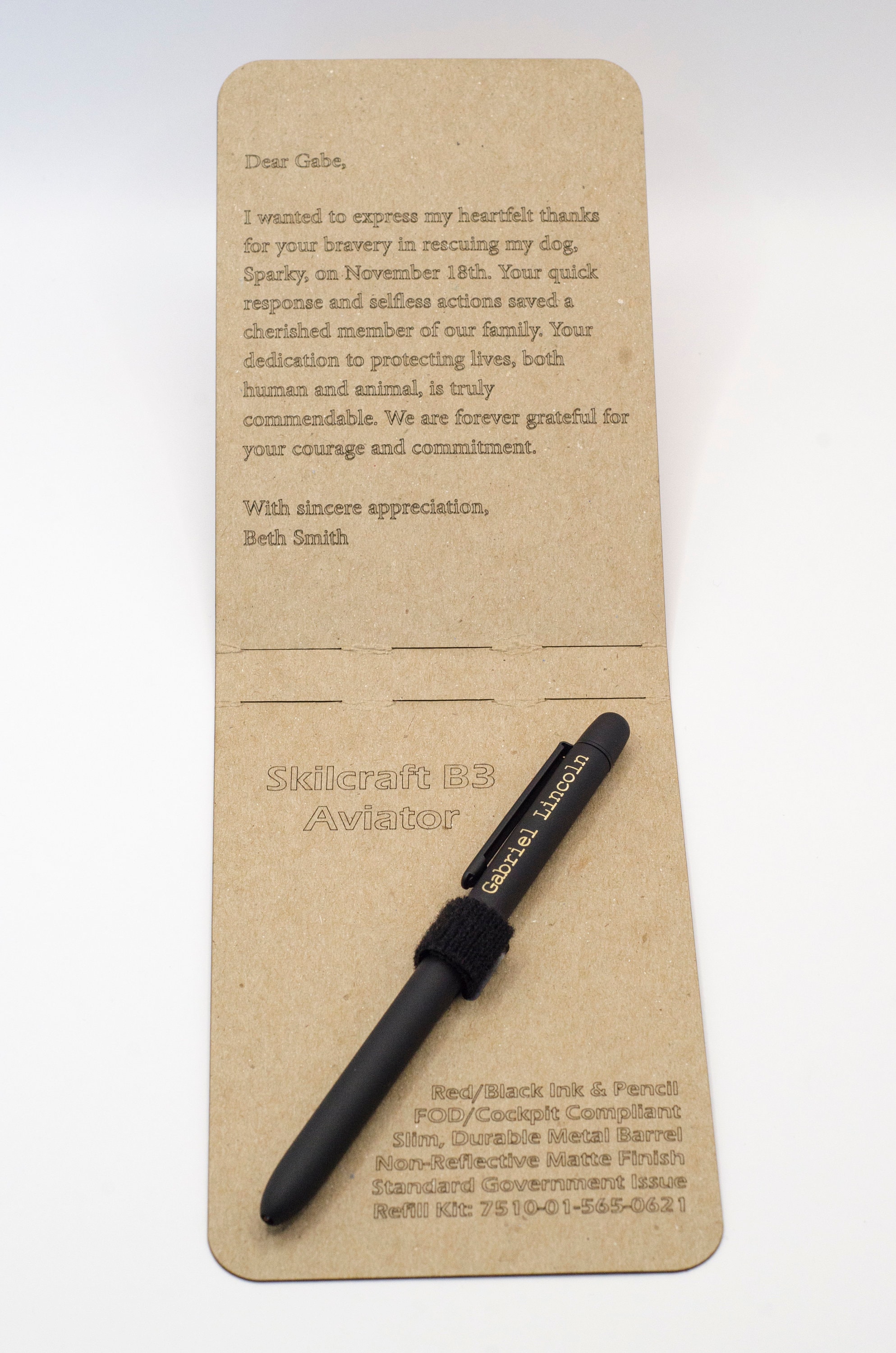 Personalized Skilcraft Aviator Pen, Custom Card, Metal, High Quality ...