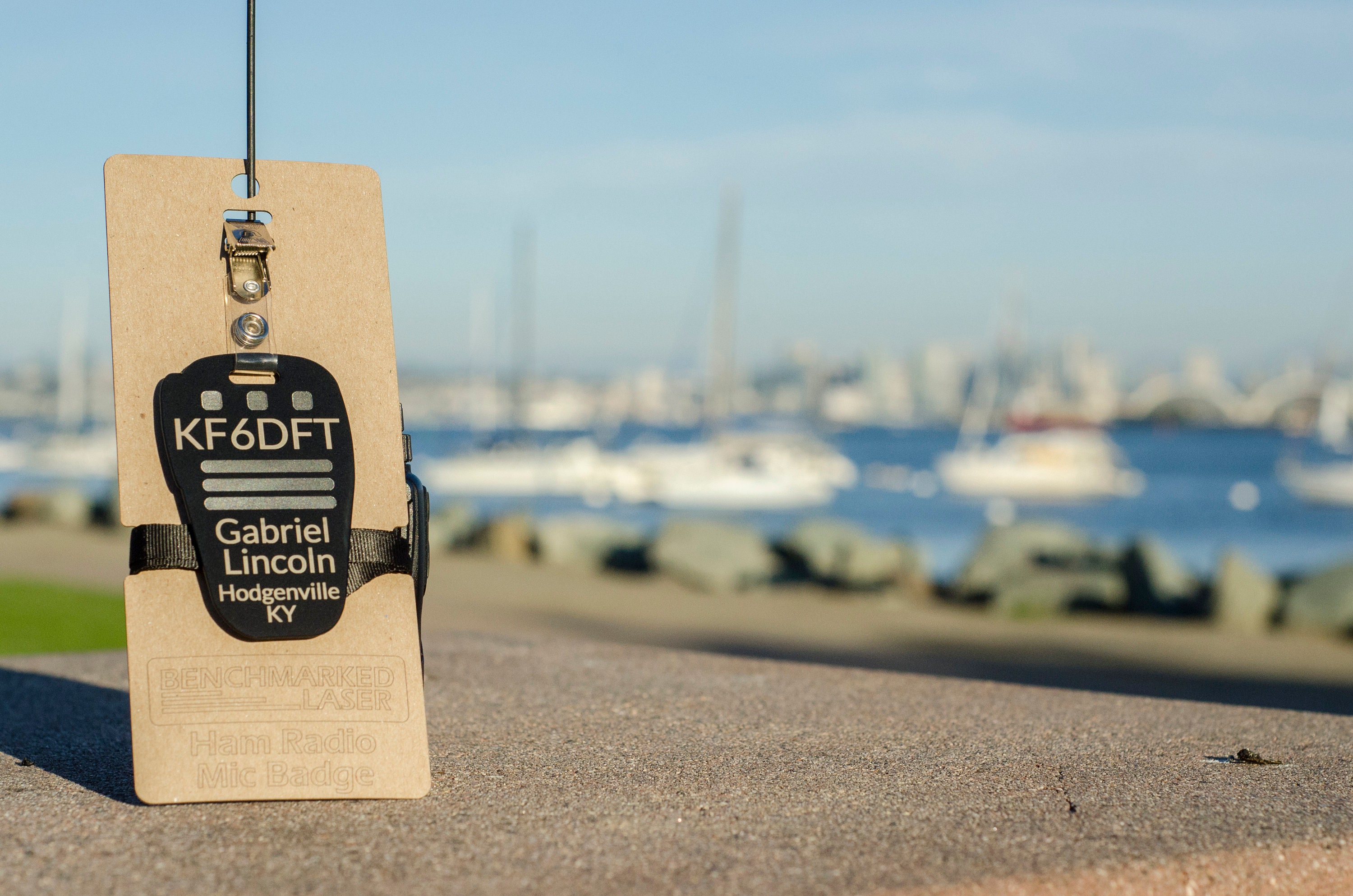 Ham Radio Badge ID, Microphone Shape, Gift for Ham, Name Tag, Ham Made ...