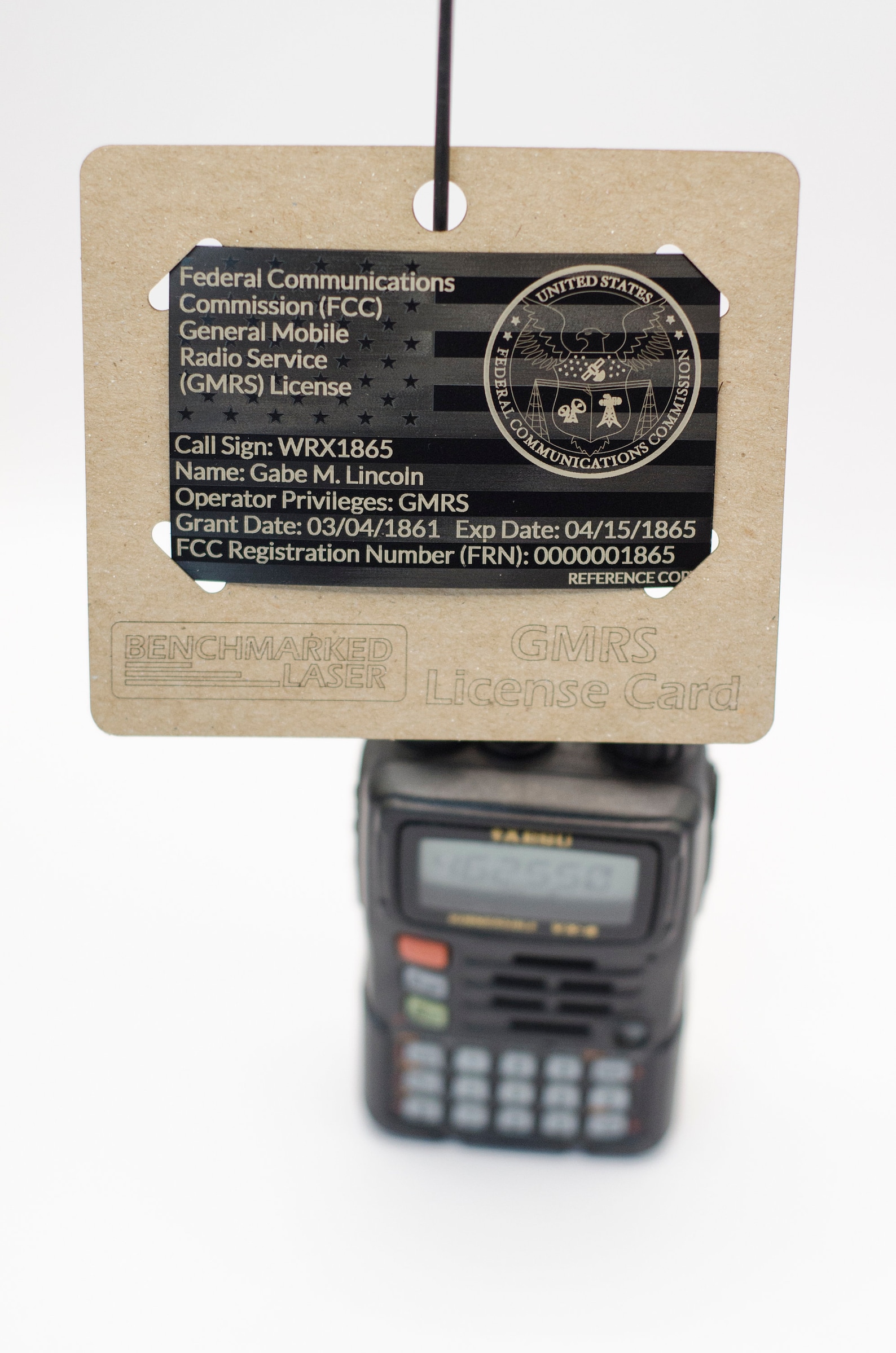 GMRS Radio Card ID, Gift for GMRS Operator, License, Multi-layer ...