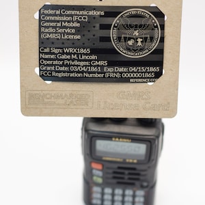GMRS Radio Card ID, Gift for GMRS Operator, License, Multi-layer ...