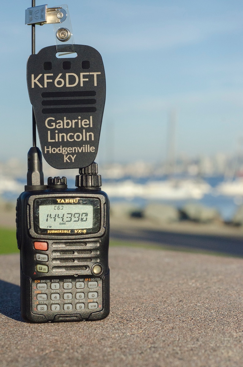 Ham Radio Badge ID, Microphone Shape, Gift for Ham, Name Tag, Ham Made ...