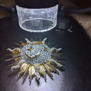Swarovski Sun and Moon Brooch Pin - Etsy