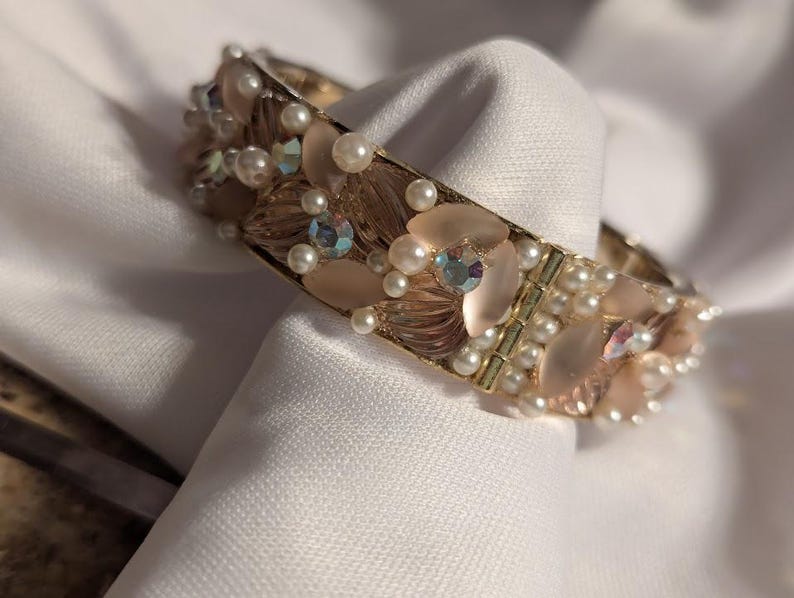 Vintage Pastel Colored Bangle Bracelet - Etsy