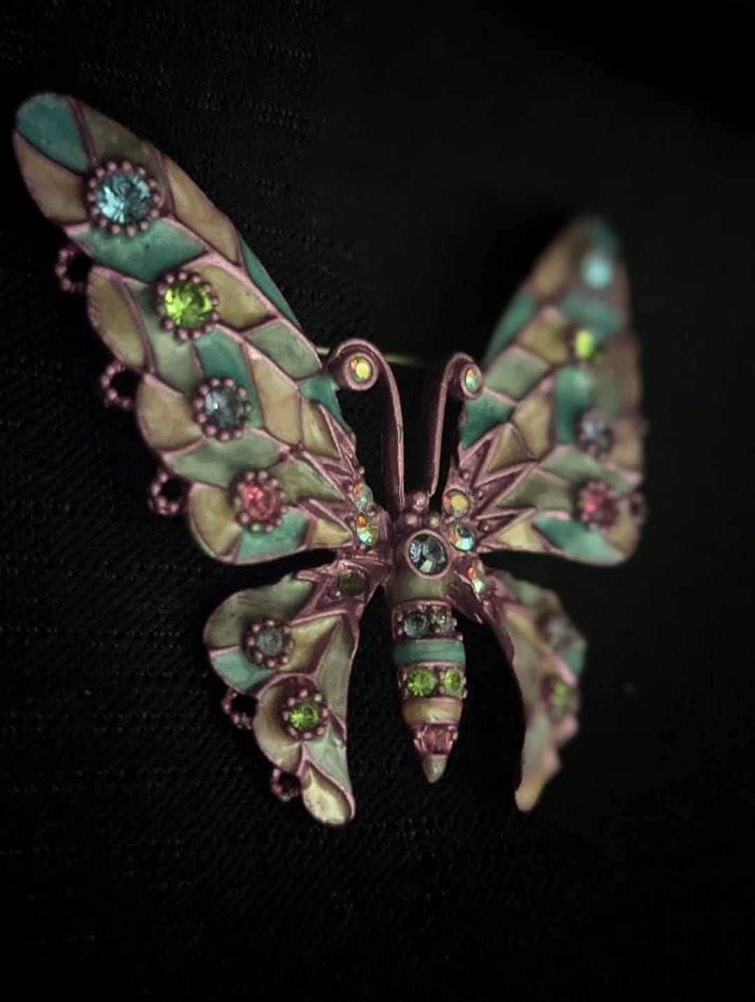 Joan Rivers Jeweled Butterfly Pin - Etsy