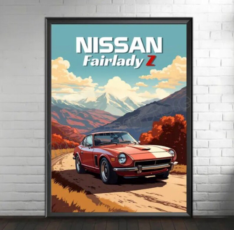 Japanese 90's Retro Nissan Skyline Car Canvas Print 1990s Classic GT-R ...