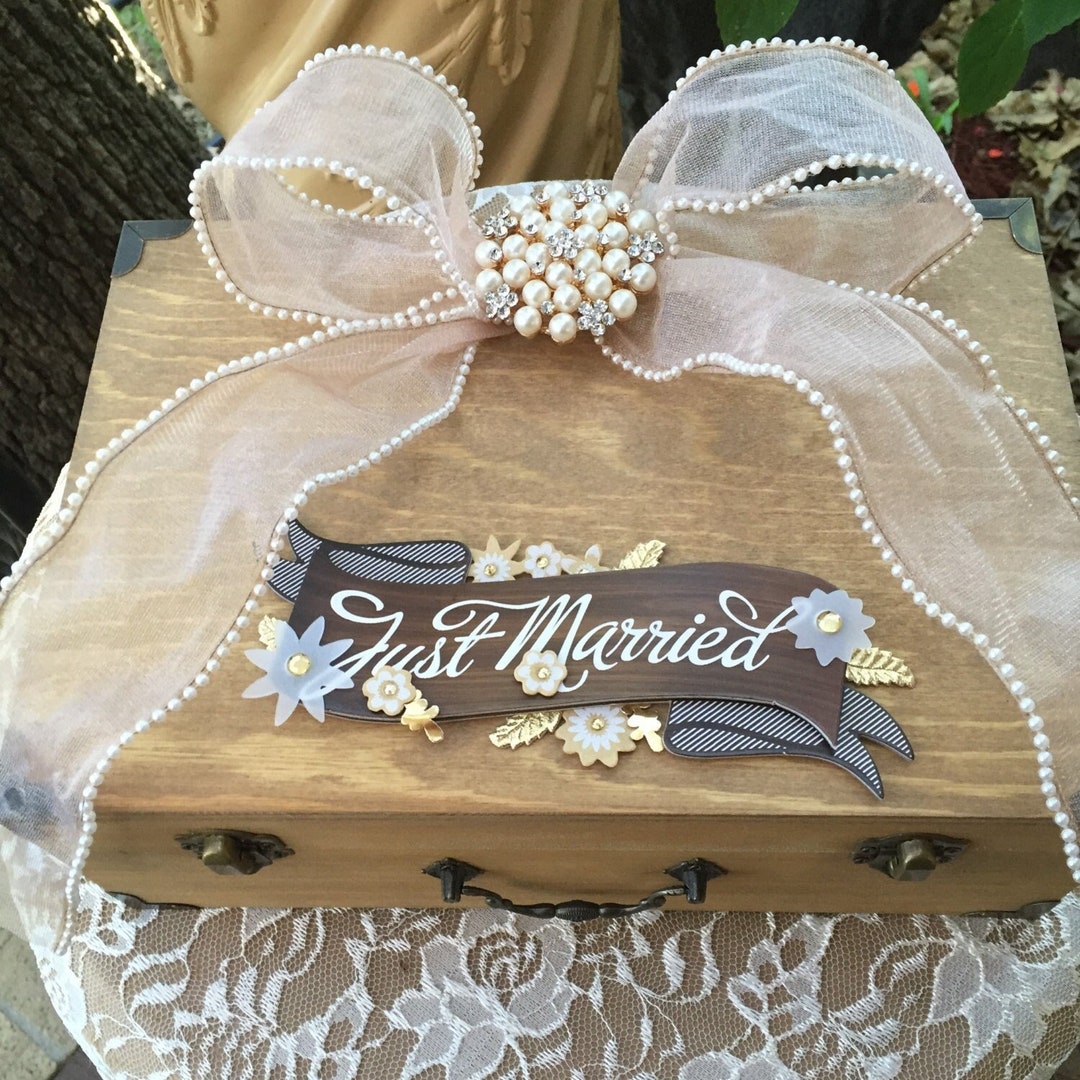 Wedding Bridal Memorabilia Music Box Embellished With White Lace and ...
