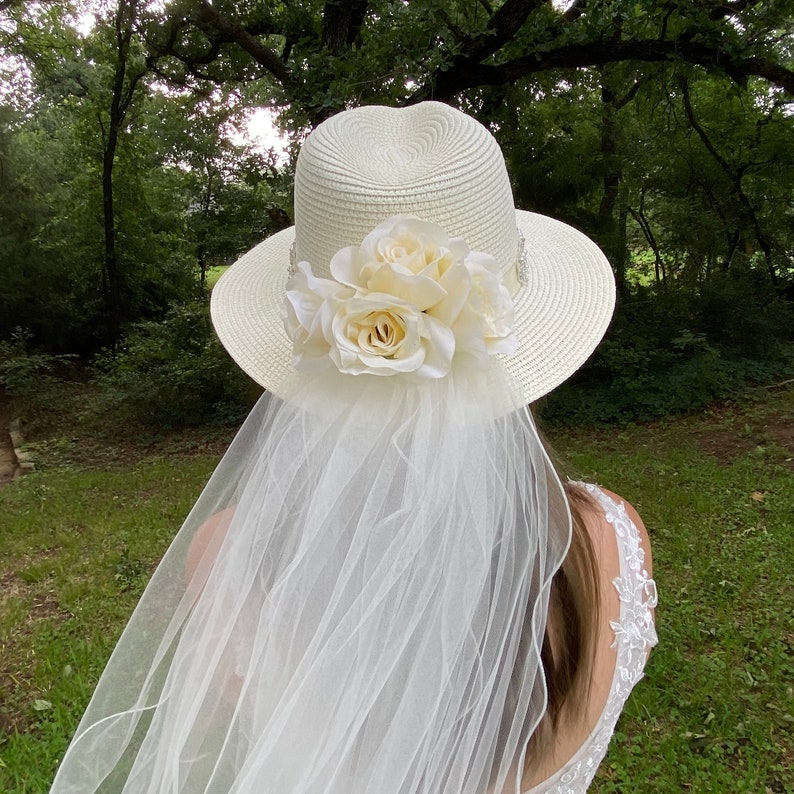 Wedding Ivory Bridal Fedora Hat With Hat Band of Pearls, Rhinestones ...