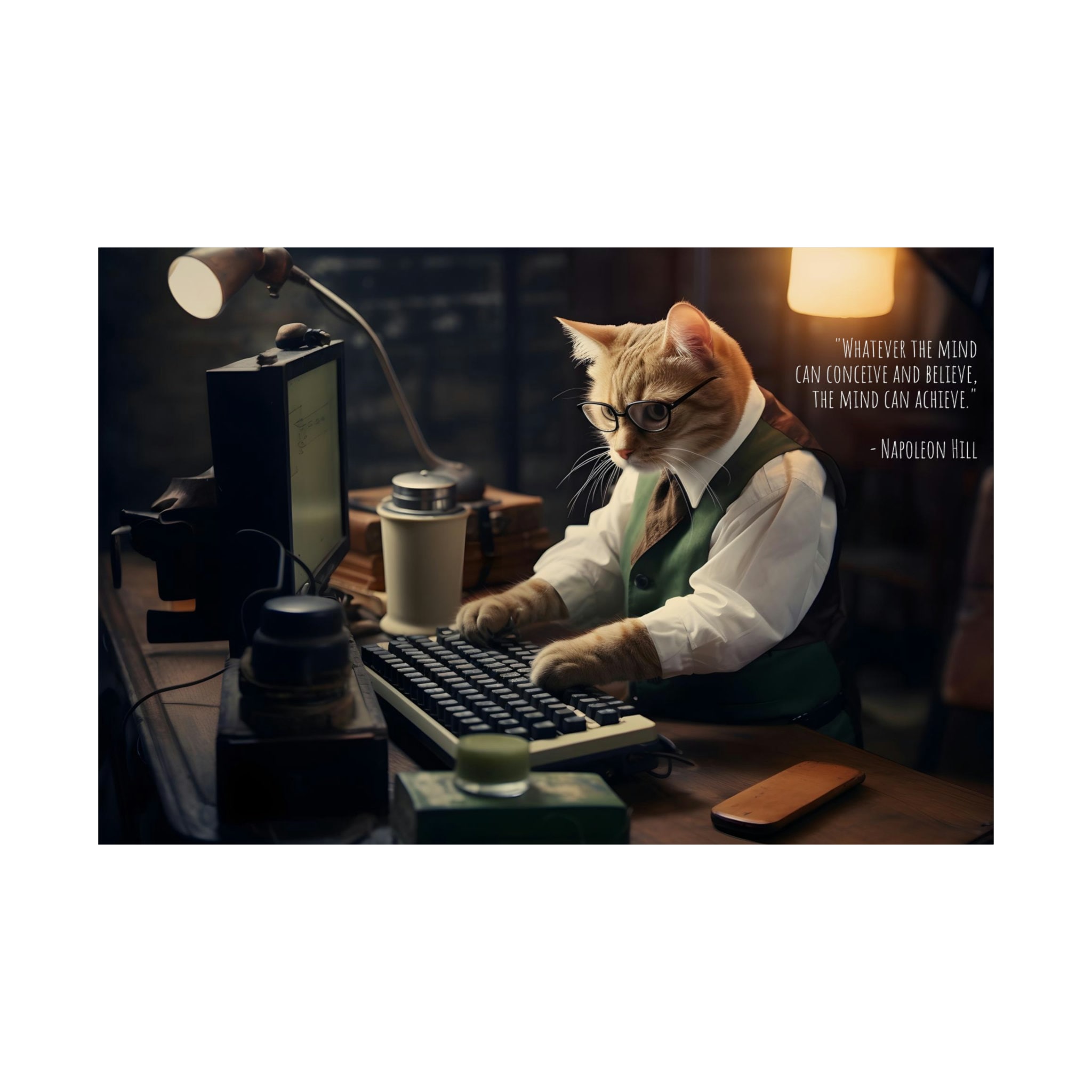 Orange Office Tabby Cat, Inspiring Poster - Etsy