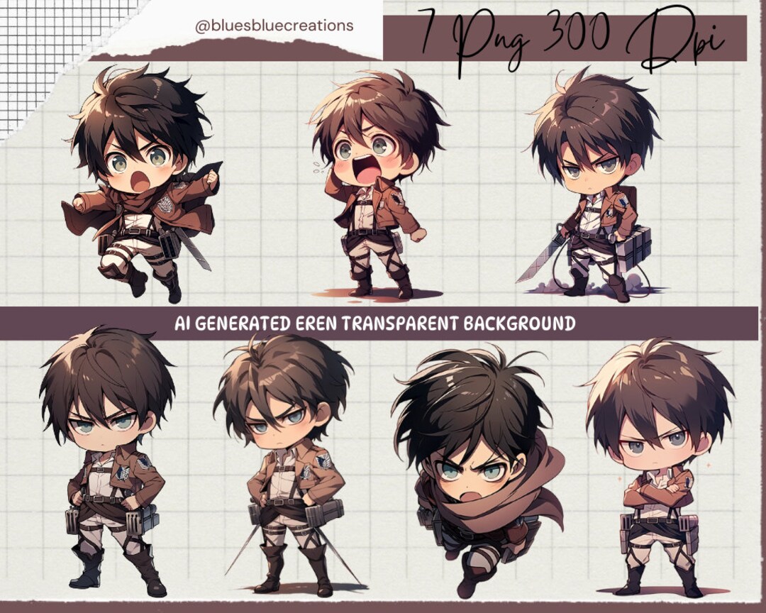 Chibi Aot Character Anime Png AI Generated Clip Art Printable Manga ...