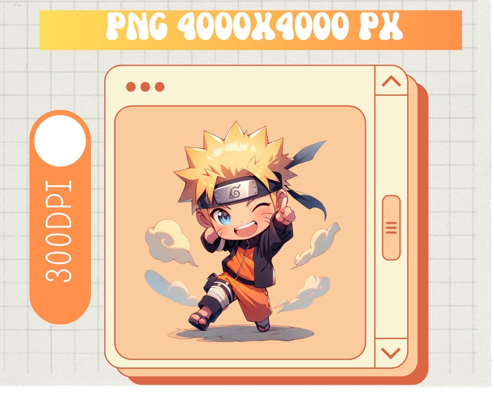 Chibi Ninja Character Anime-set of Seven Clip Art Printable Digital Art ...