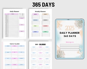 2025 Printable Daily Weekly Monthly Planner | A4 & Letter Size ...