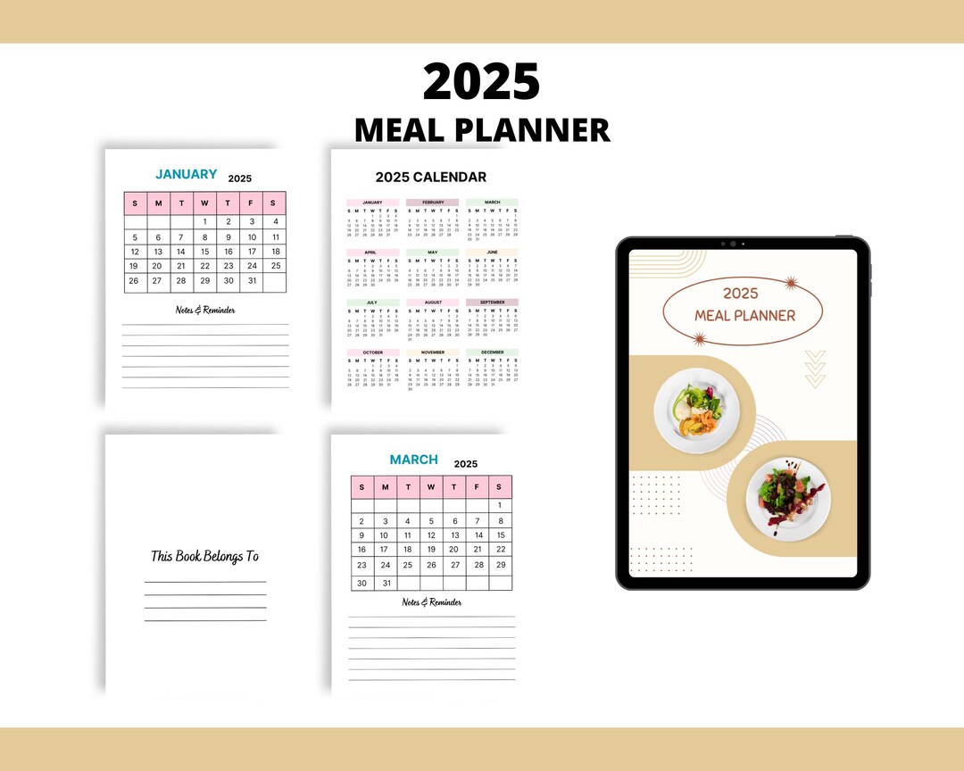 2025 Digital Meal Planner Template | Canva Editable Meal Planner for ...