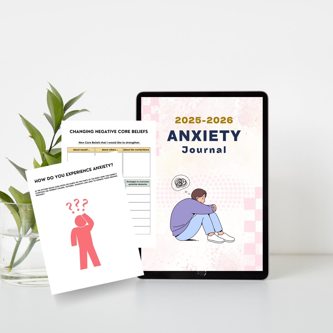 2025 Anxiety Journal | Digital Anxiety Tracker | Mental Health Planner ...