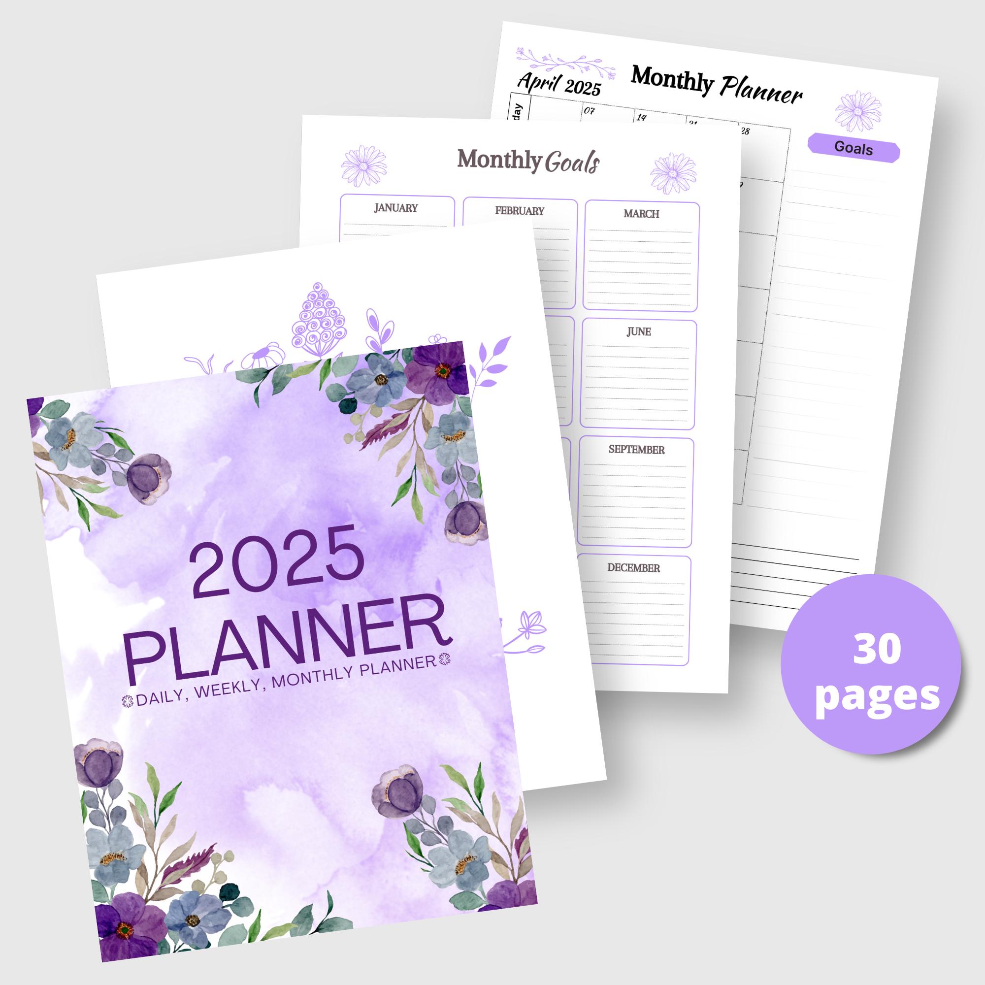 2025 Printable Daily Weekly Monthly Planner | A4 & Letter Size ...