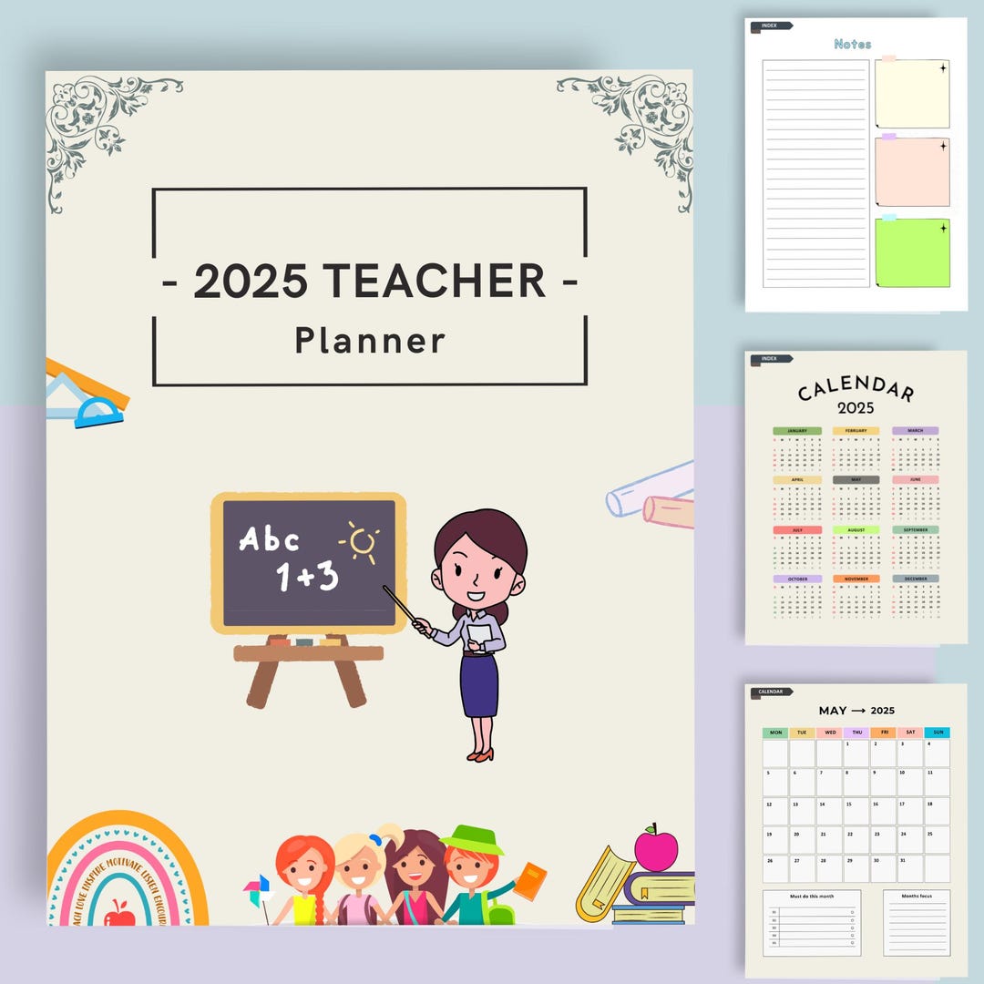 2025 Teacher Planner Printable | Editable Digital Planner | A4 & Letter ...