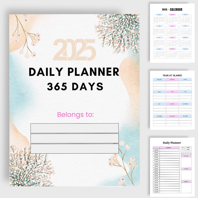 2025 Daily Planner Printable | A4 & Letter Size | Minimalist Design ...