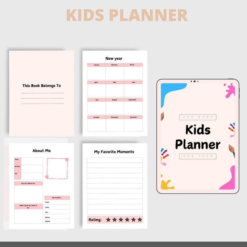 2025 Kids Planner | Printable & Editable | Fun and Colorful Design ...
