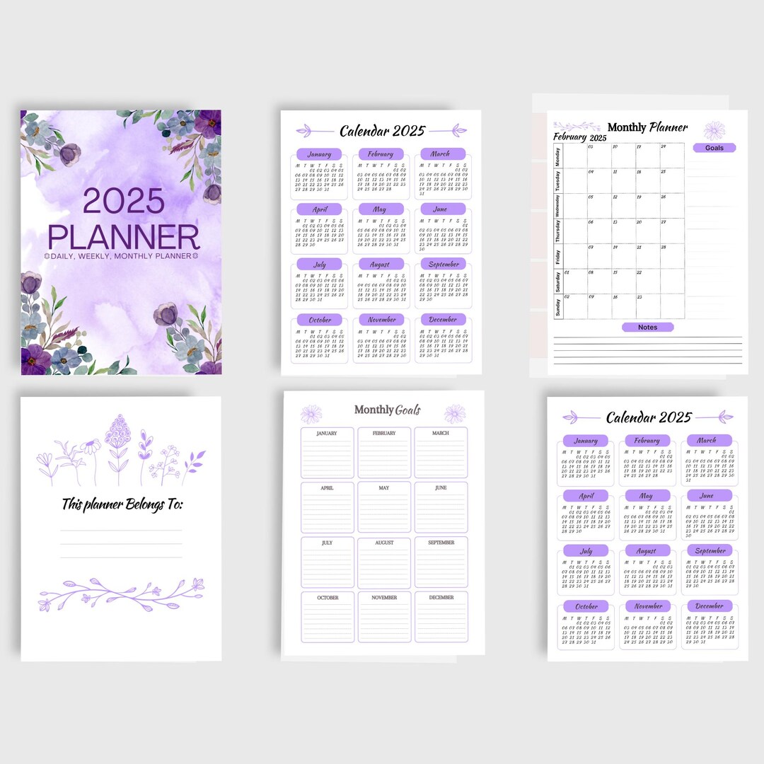 2025 Printable Daily Weekly Monthly Planner | A4 & Letter Size ...
