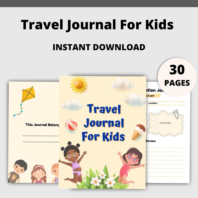 2025 Kids Travel Journal | Printable Adventure Diary | Fun Vacation ...