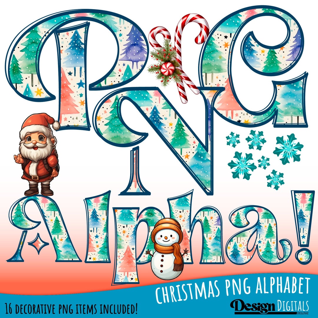 Decorative Christmas Letters, Doodle Letter Png, Alphabetical Letter ...