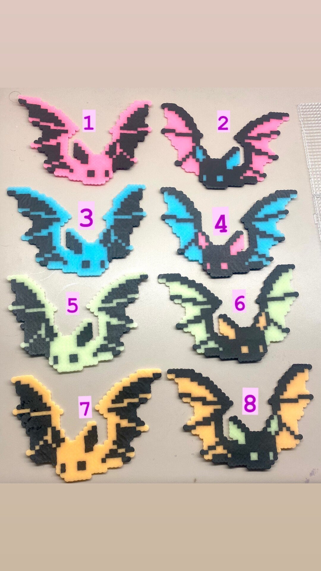 Glow in the Dark Perler Bats - Etsy