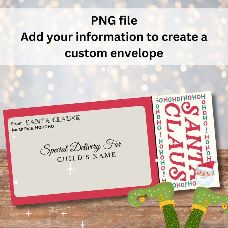 Letter From Santa Envelope, Santa Letter PNG, Editable Letter From ...