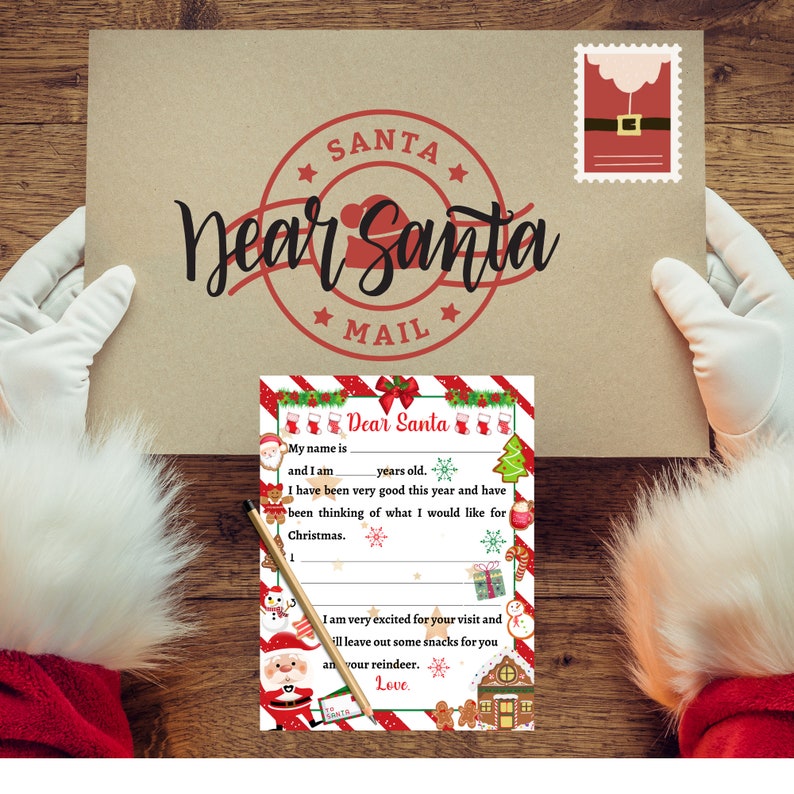 Letter to Santa, Christmas Wish List, Christmas Printable Activity for ...