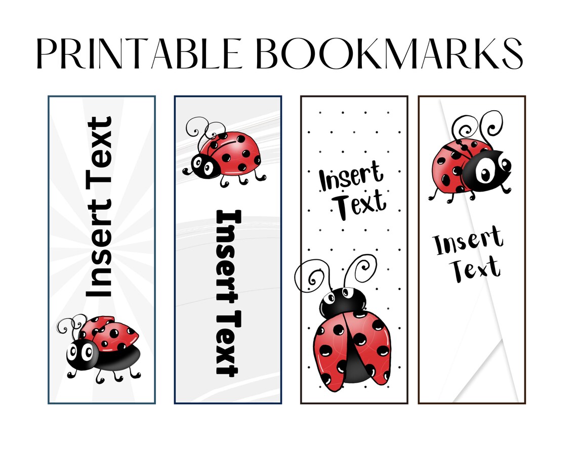 Printable Bookmarks, Editable Bookmark Template, Gift Idea for Students ...