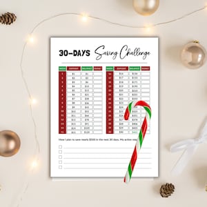 Christmas Money Saving Challenge Printable Kit, Christmas Savings ...