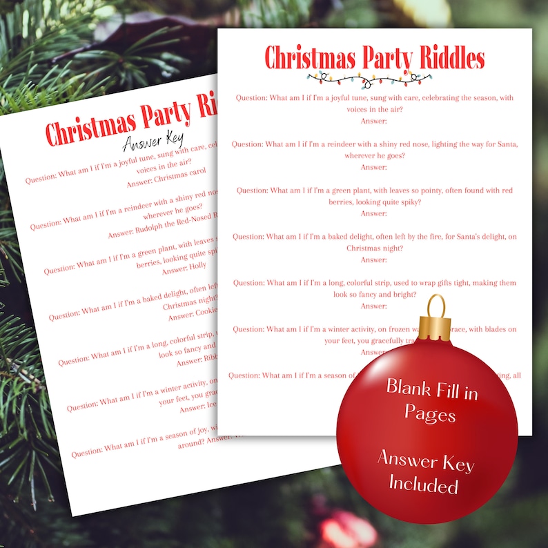Christmas Trivia Games, Christmas Party Riddles, Christmas Party Games ...
